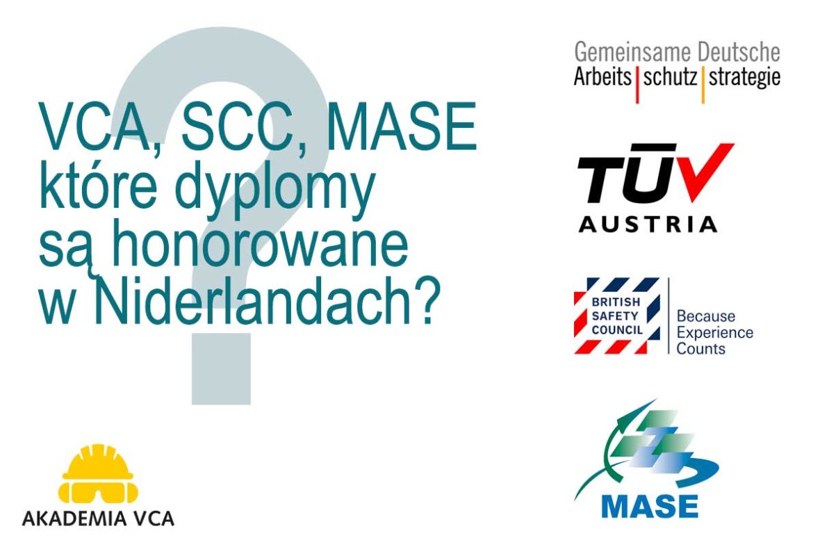 VCA, SCC, MASE - które dyplomy są honorowane w Niderlandach? - Akademia VCA - VCA po polsku